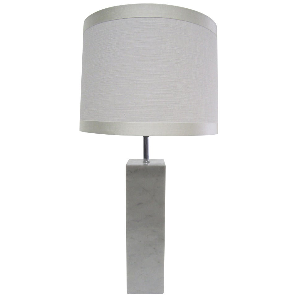 Architectonic Marble Table Lamp Attributed to Von Nessen at 1stDibs
