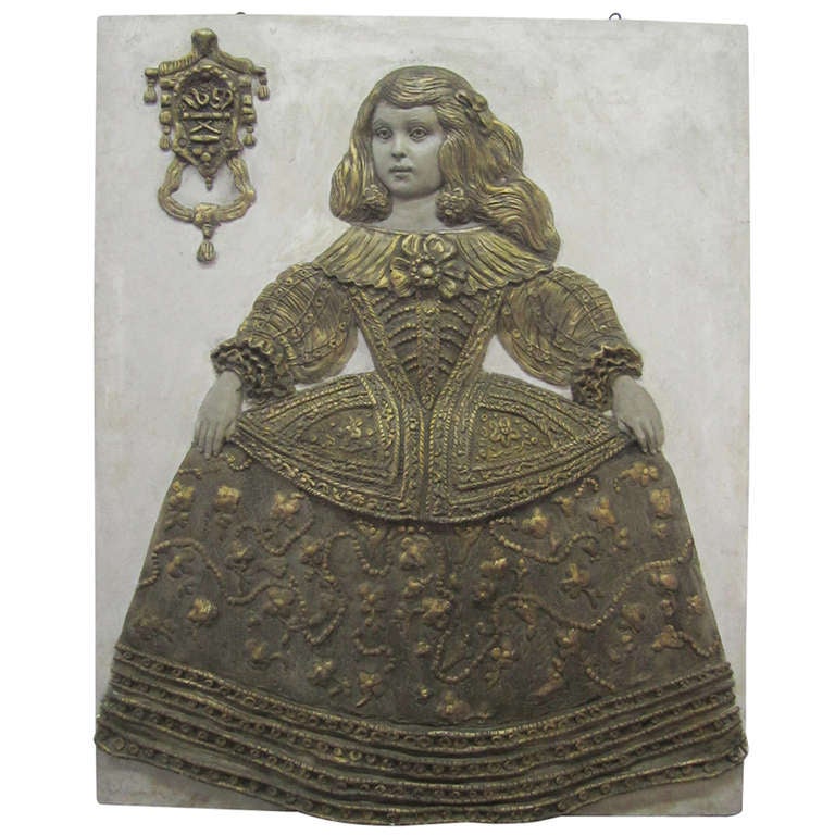 Plaster Relief Sculpture of Young Girl after Velazquez at 1stDibs