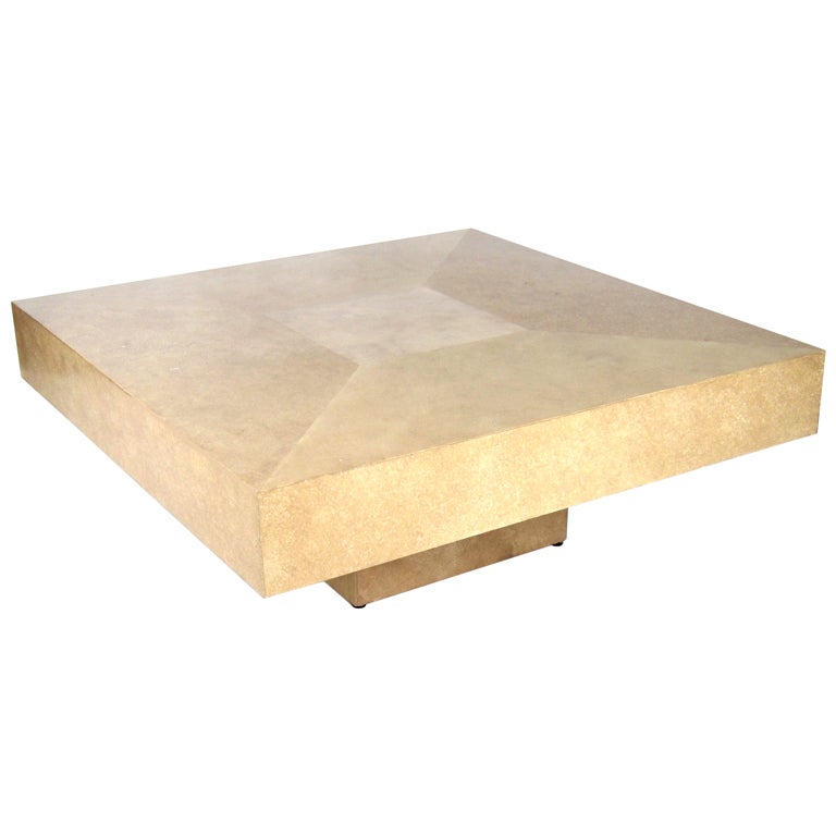 Custom Parchment Cocktail Table at 1stDibs