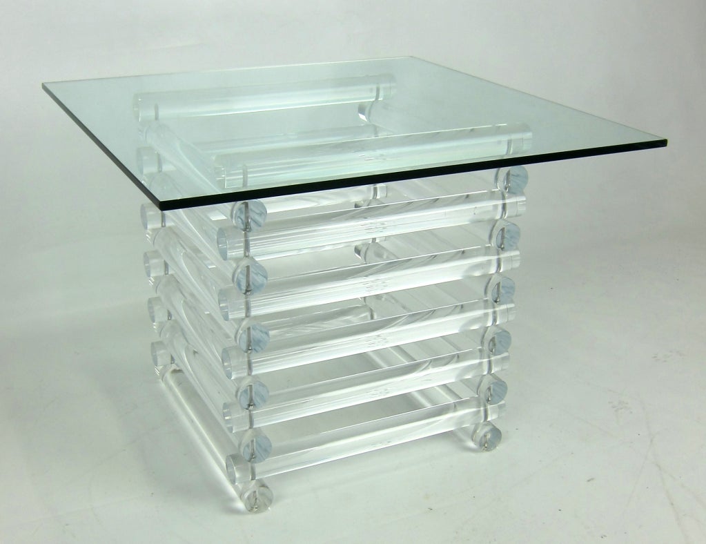 Stacked Lucite Side Table For Sale at 1stDibs | stacked side table