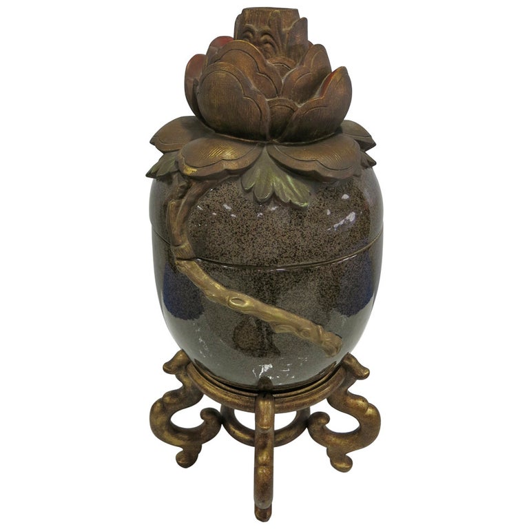 Large-Scale Ceramic Lotus Centerpiece by Chapman at 1stDibs