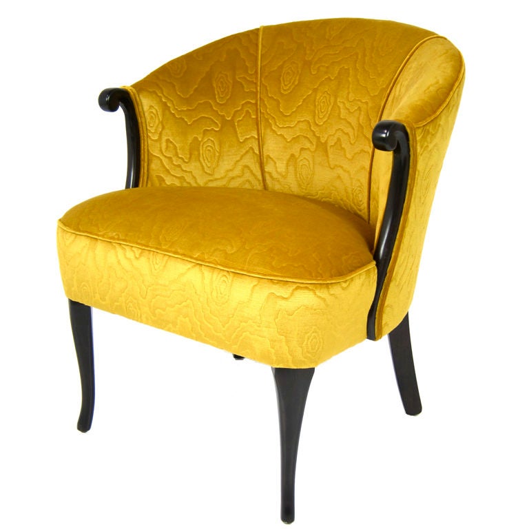 Velvet Boudoir Chair at 1stDibs