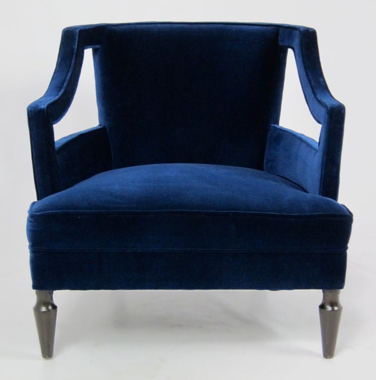 Pair of Open Arm Lounge Chairs at 1stDibs