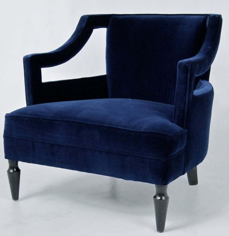 Pair of Open Arm Lounge Chairs at 1stDibs