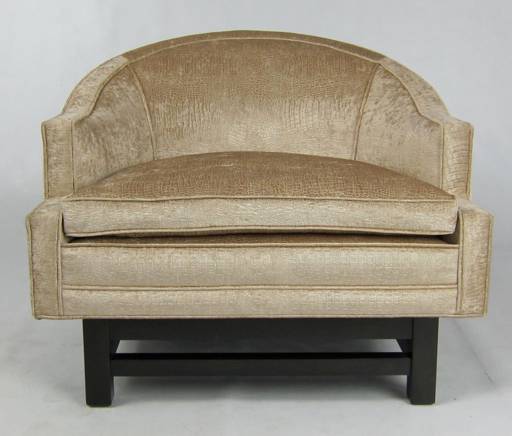 Pair of Scoop Back Club Chairs in the style of Harvey Probber at 1stDibs