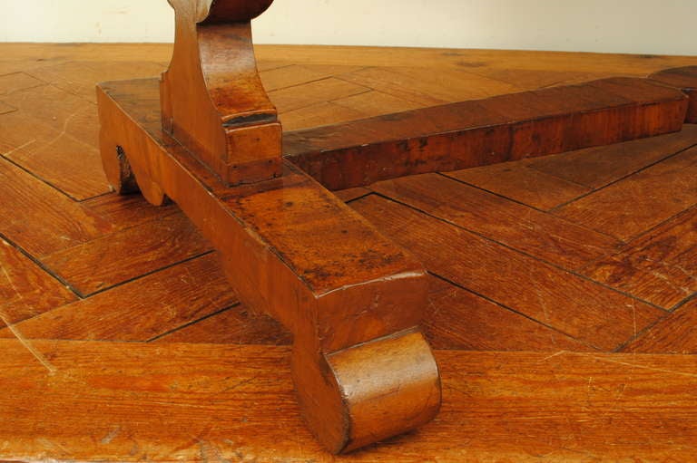 A Roman Neoclassic 19th Century Walnut 3-Drawer Desk at 1stDibs