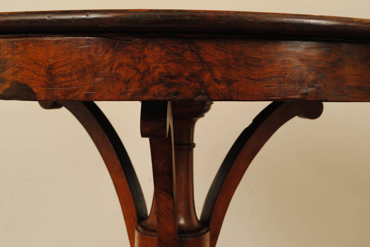 French Late Neoclassical Period Walnut Gueridon, 19th Century at 1stDibs