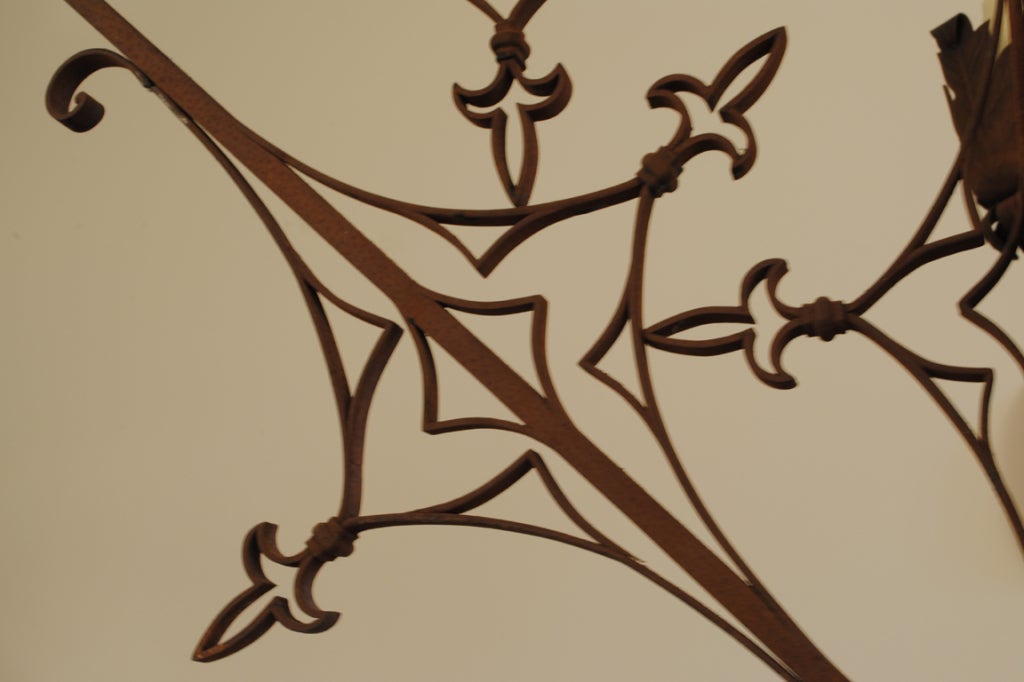Large Italian, Wrought Iron Four-Light Chandelier, 19th Century For ...