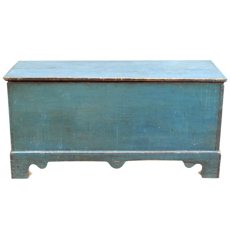 An 18th/19th Century American Blue Painted Trunk at 1stDibs
