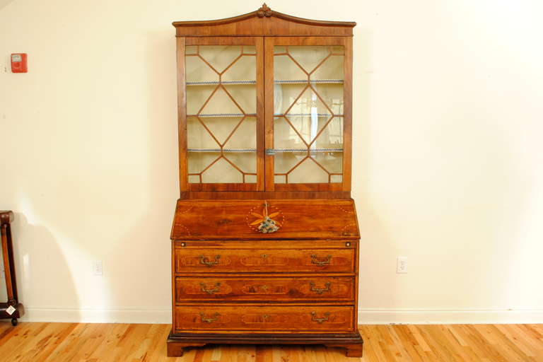 An Italian 2nd Quarter 18th Century Walnut and Inlaid Secretary, Circa ...