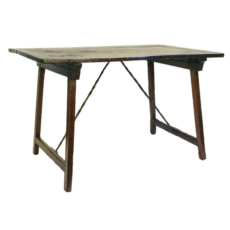 An Italian Baroque Walnut Folding Guard Room Table at 1stDibs