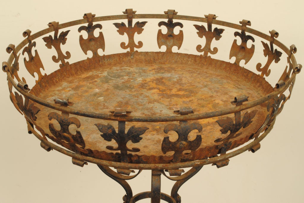 An Italian Baroque Style Wrought Iron and Gilt Metal Plant Stand at 1stDibs