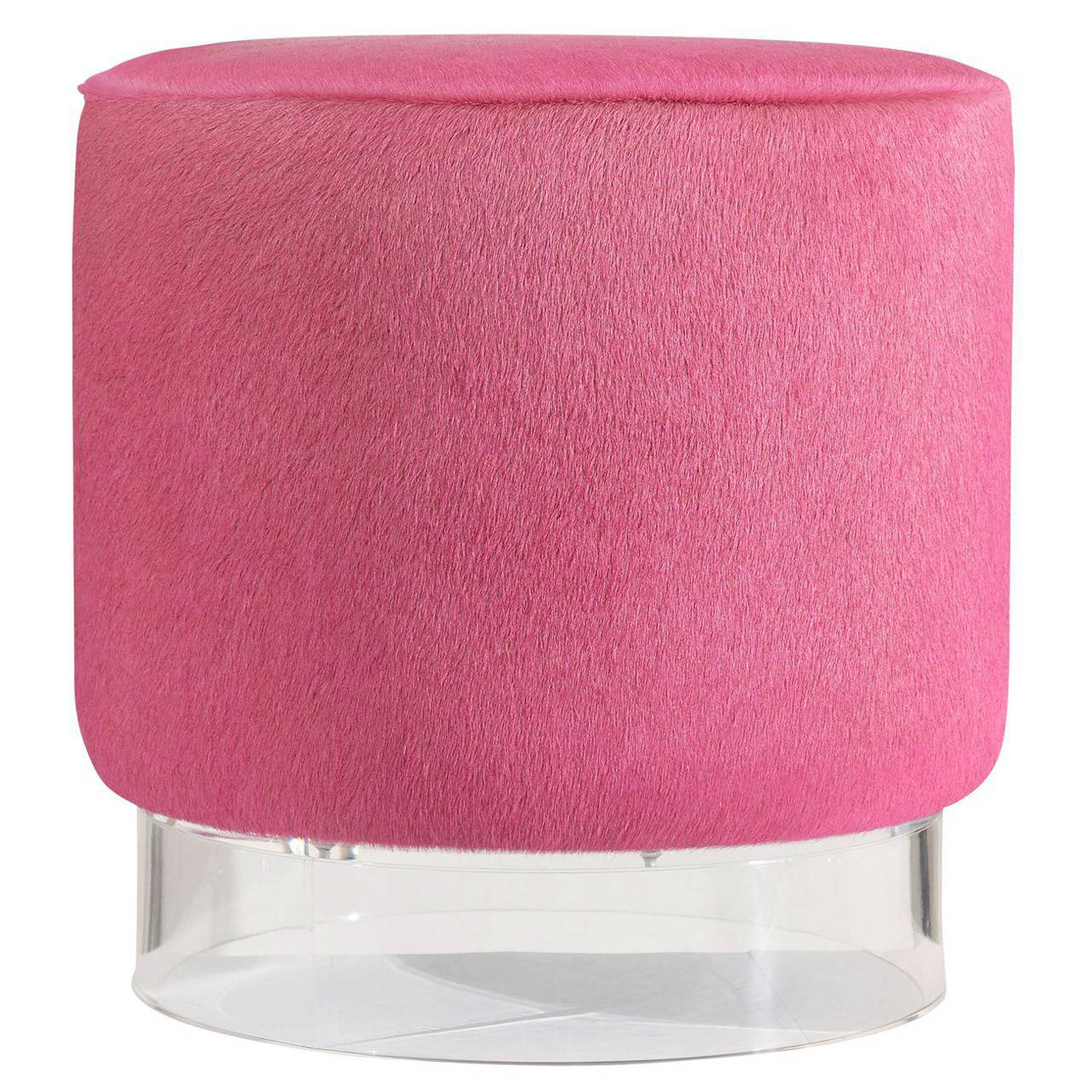 Pink Hide and Lucite Stool For Sale at 1stDibs