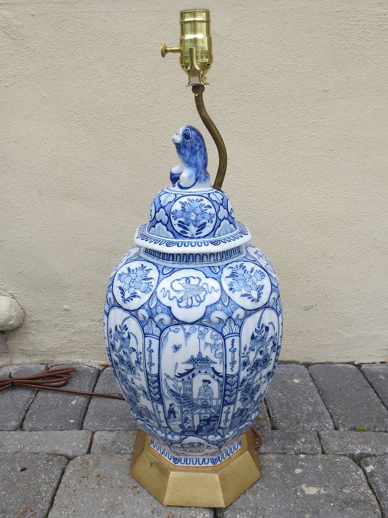 Pair of 18th-19th Century Dutch Delft Lamps at 1stDibs