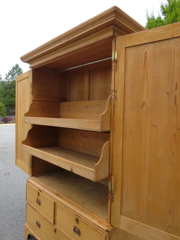 19th c. English Pine Linen Press at 1stDibs