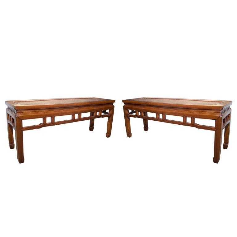 Pair of Chinese Low Tables or Benches, 19th Century For Sale at 1stDibs