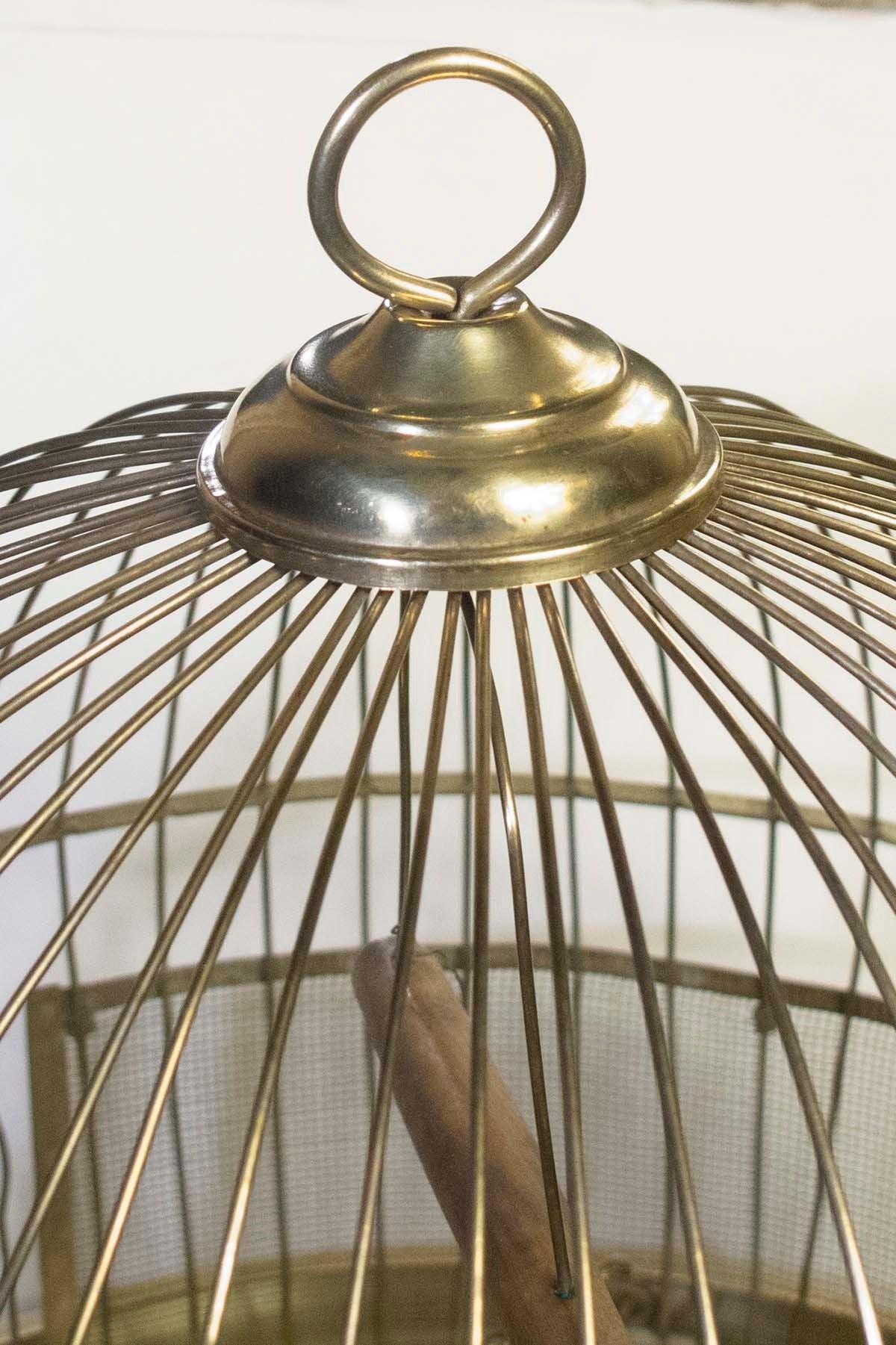 Brass Round Bird Cage Early 20th Century at 1stDibs