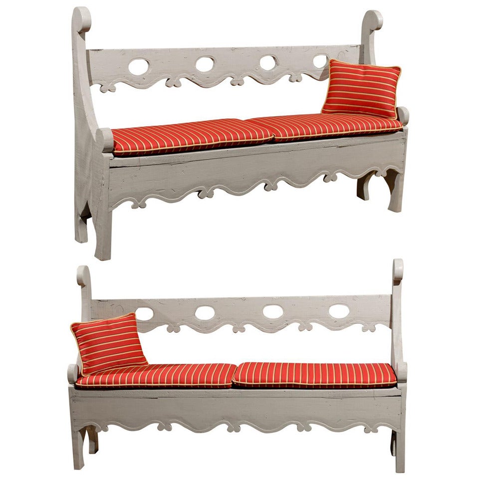 Pair of French Church Pews at 1stDibs