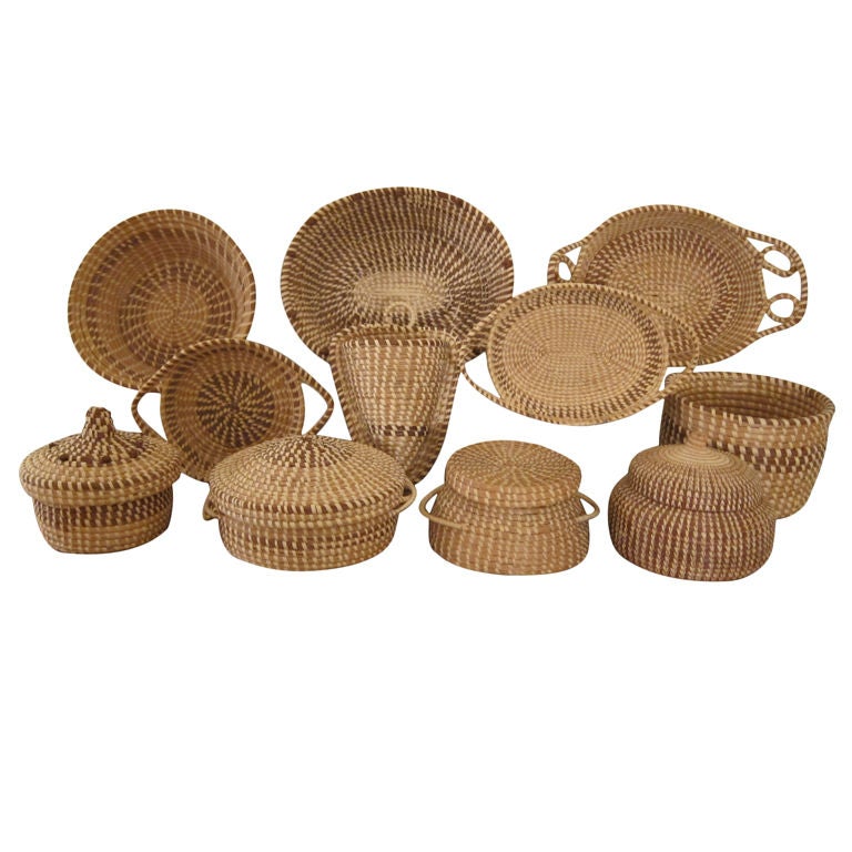 A Collection of Early Low Country Sweetgrass Baskets at 1stDibs