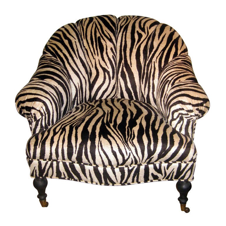Channel Back Slipper Chair Upholstered In Lee Jofa Silk Velvet For Sale ...