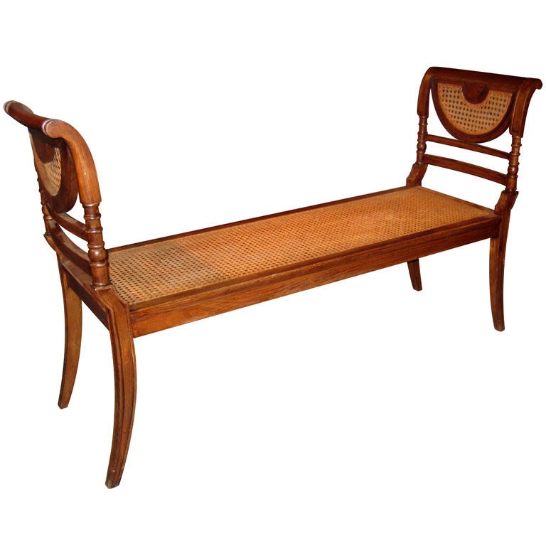 Caned Bench For Sale at 1stDibs