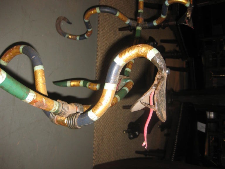Antique hand Wrought Painted Snake table For Sale at 1stDibs