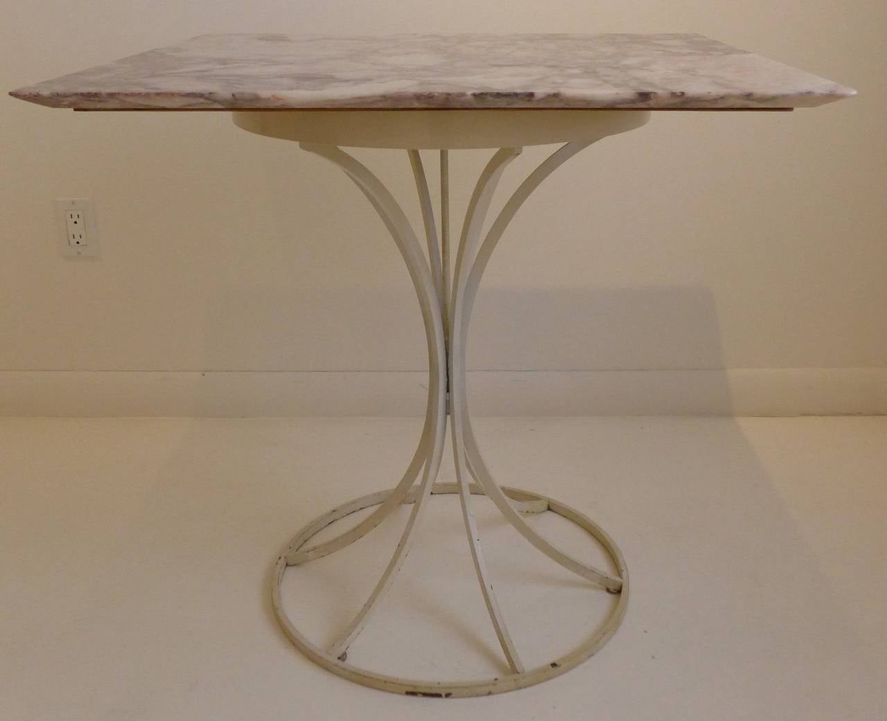 Laverne International Flower Stem Table with Marble Top For Sale at 1stDibs
