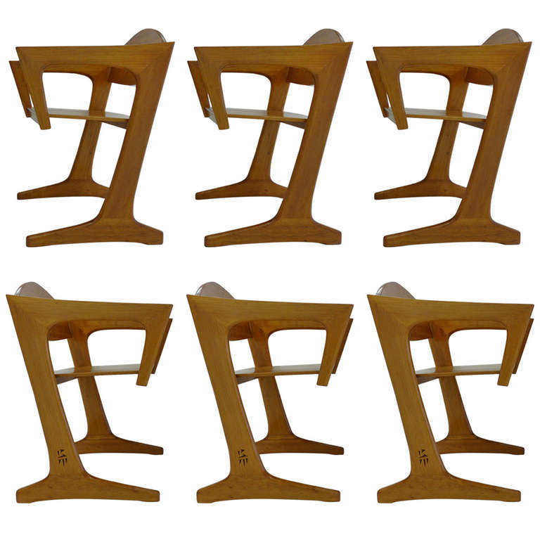 Set of Six Craft Chairs by Raphael Teller at 1stDibs