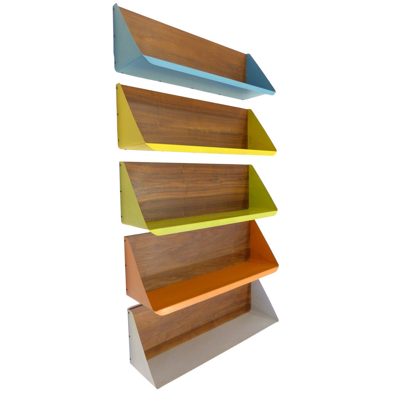 Set of Five Multicolor Hanging Shelves at 1stdibs