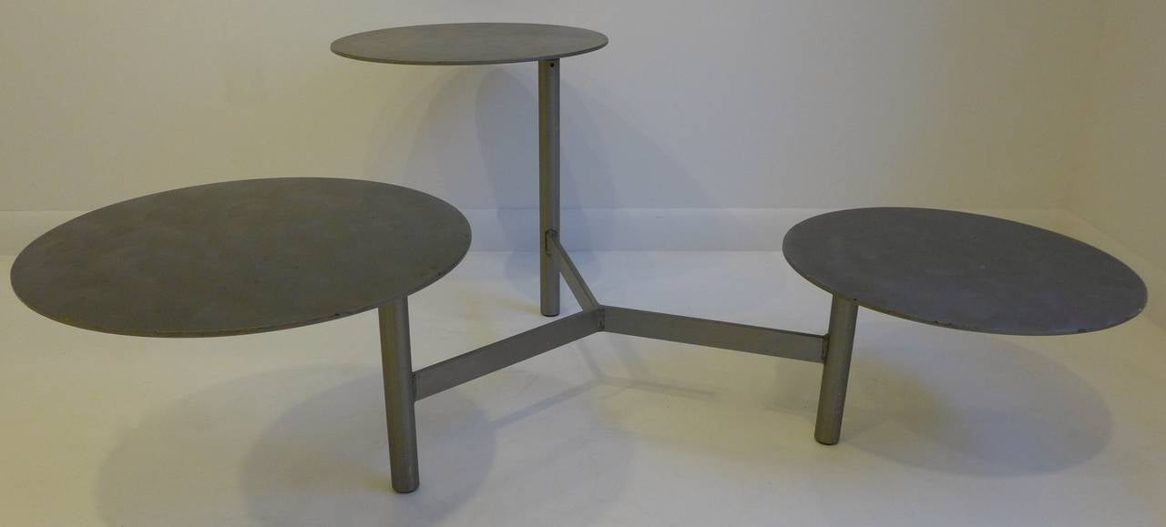 Three-Tiered Metal Side Table or Display Stand at 1stDibs
