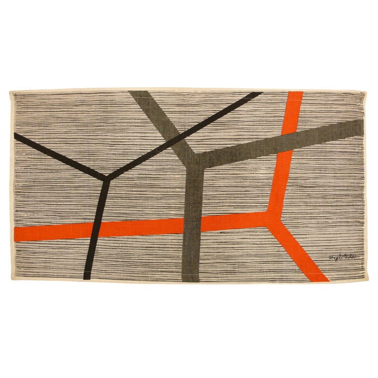 Angelo Testa Silkscreened Hanging Textile at 1stDibs