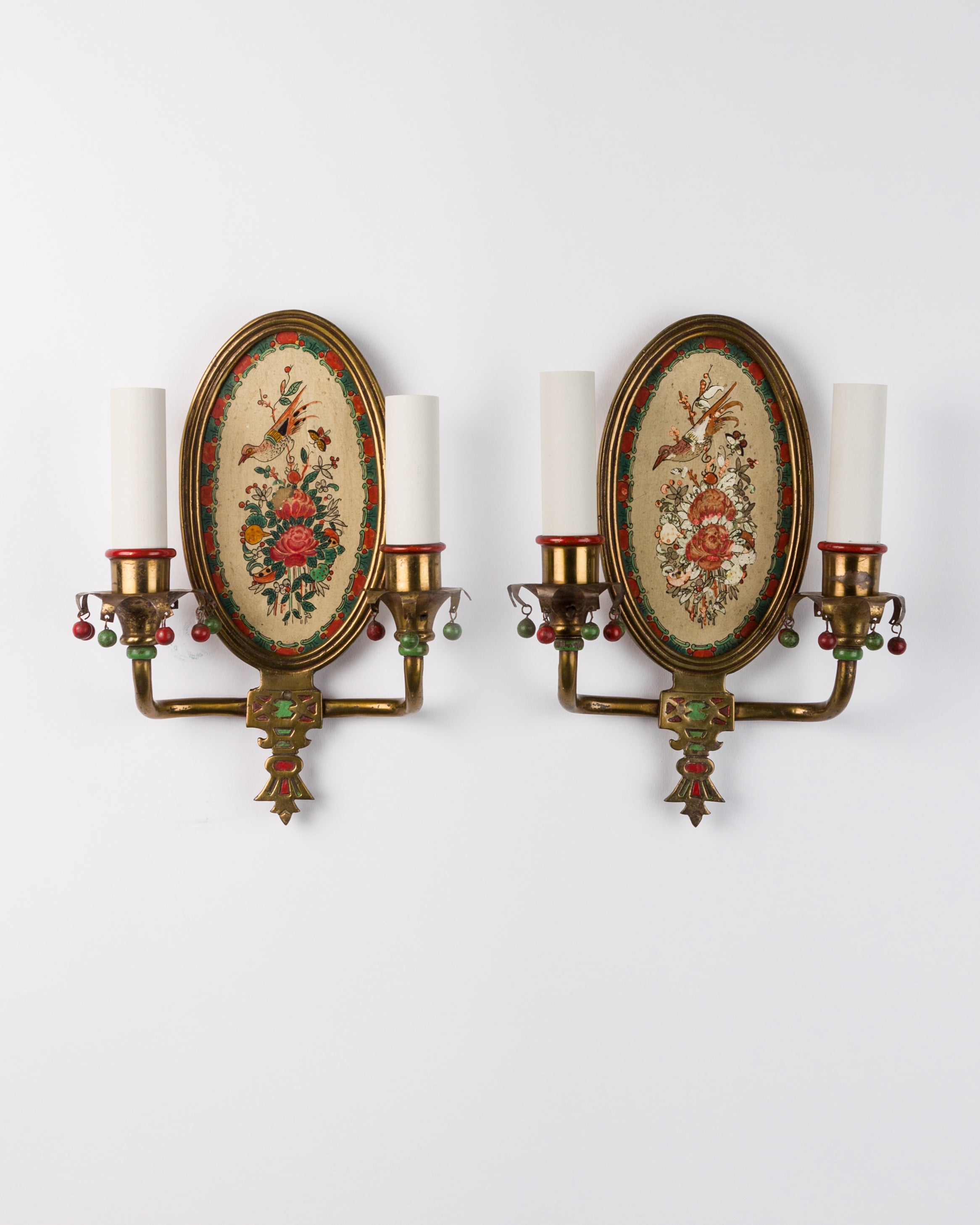 A pair of painted two-arm sconces at 1stDibs