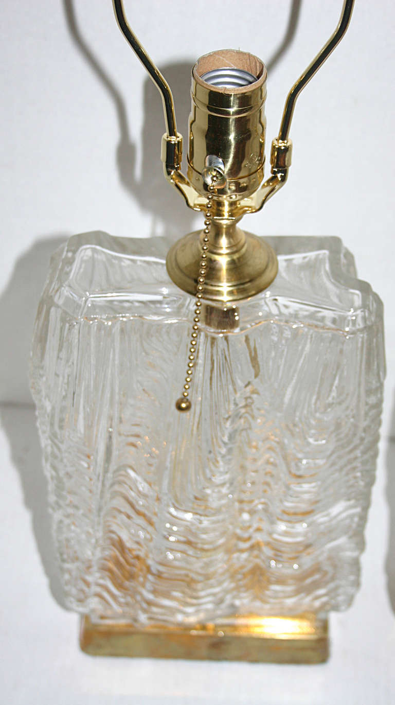 Moderne "Ice" Glass Lamps at 1stDibs