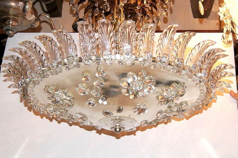 Pair of Silver Plated Fixtures with Crystal Insets. Sold individually ...