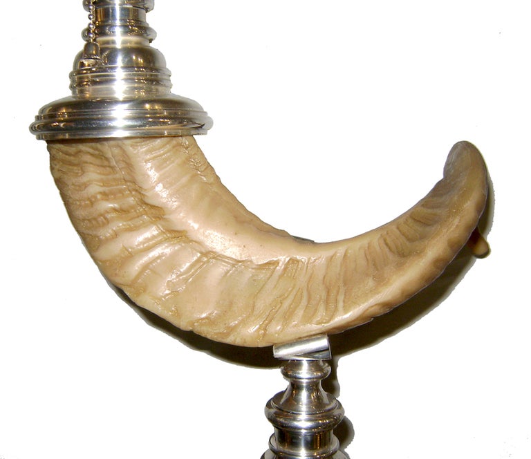 Silver Plated Horn Lamps For Sale at 1stDibs