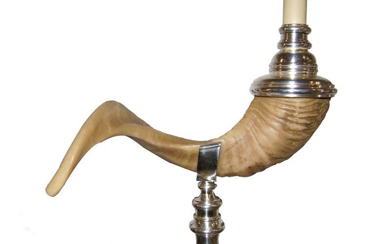 Silver Plated Horn Lamps For Sale at 1stDibs