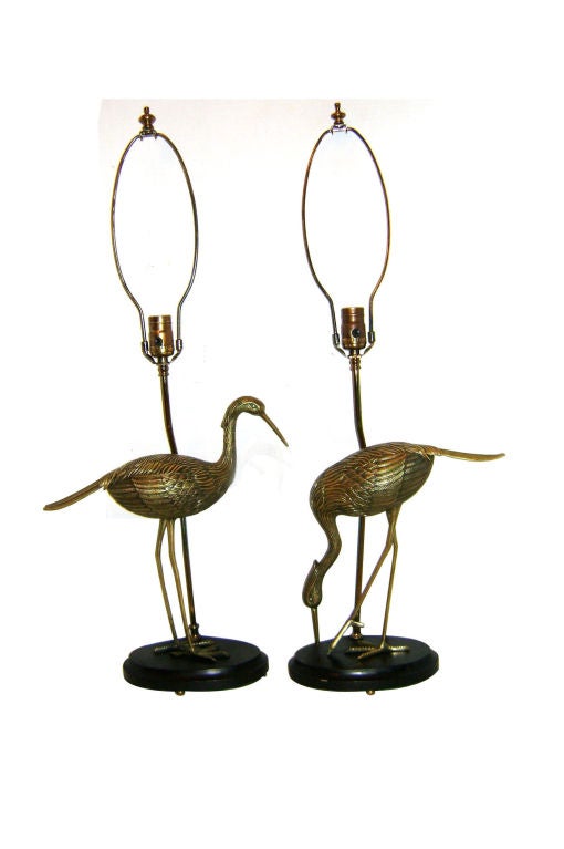 Pair of Crane Shaped Table Lamps at 1stDibs