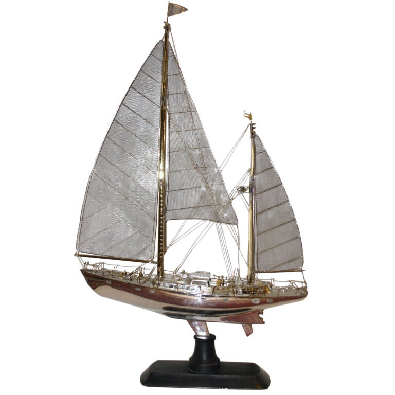 Silver Plated Ship at 1stDibs