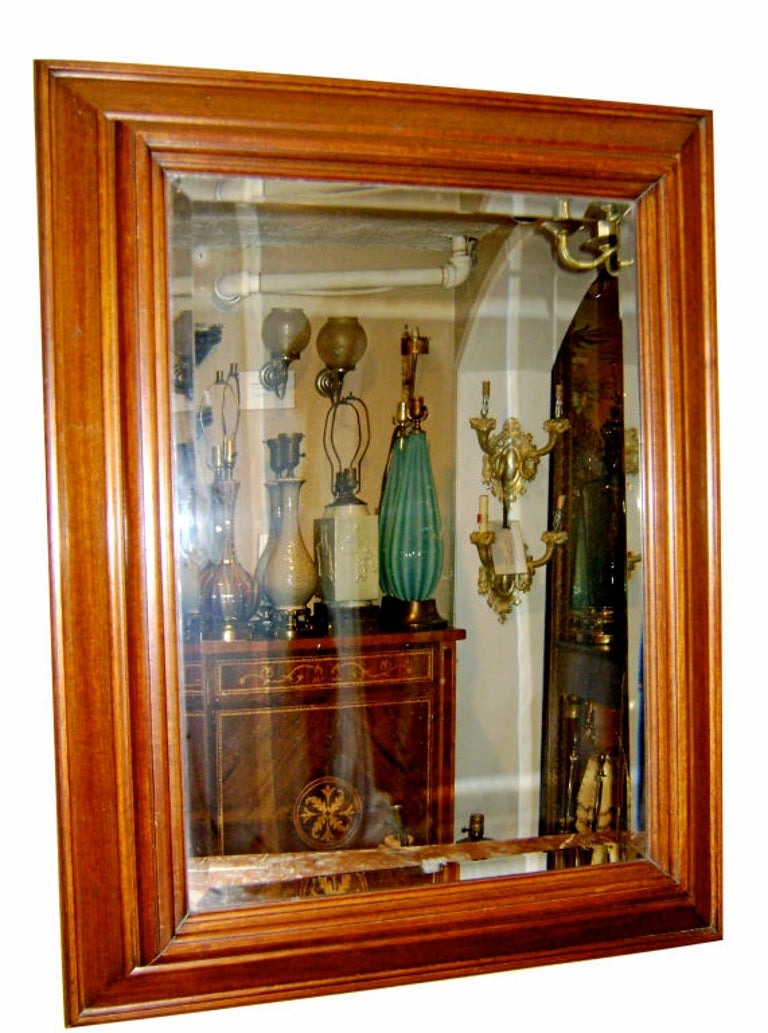 Walnut Rectangular Mirror For Sale at 1stDibs