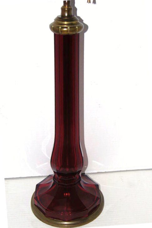 Ruby Red Glass Lamp at 1stDibs