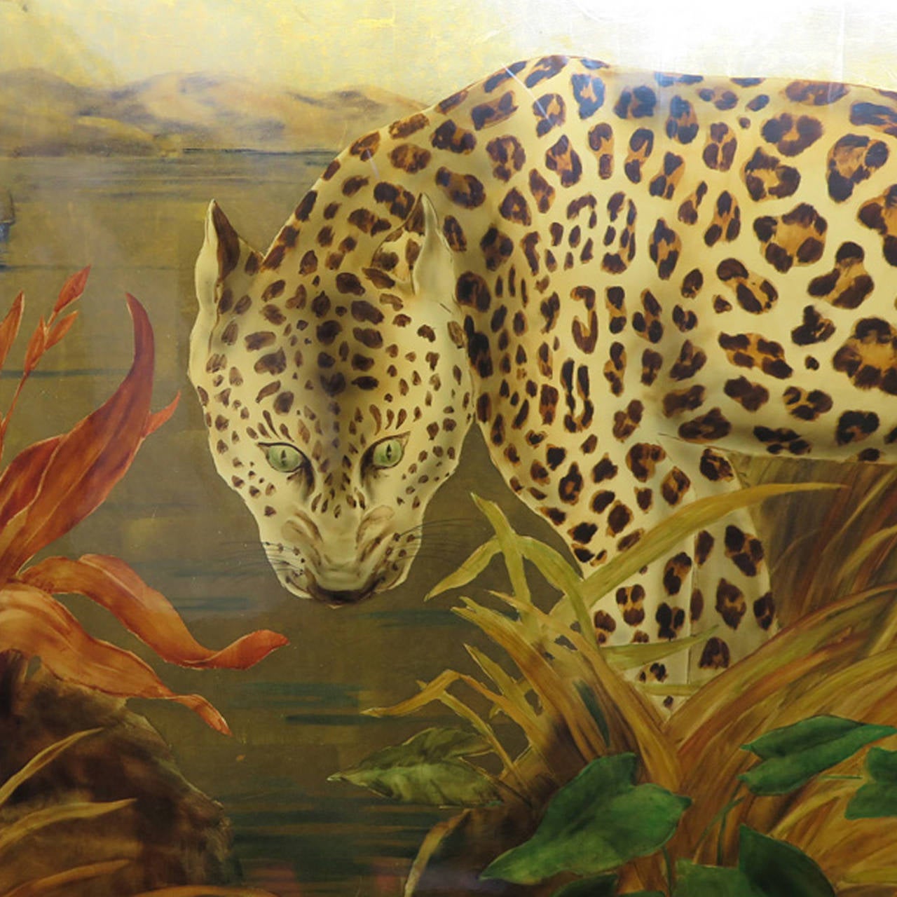 Leopard in the Savannah Panel by Cartier at 1stDibs