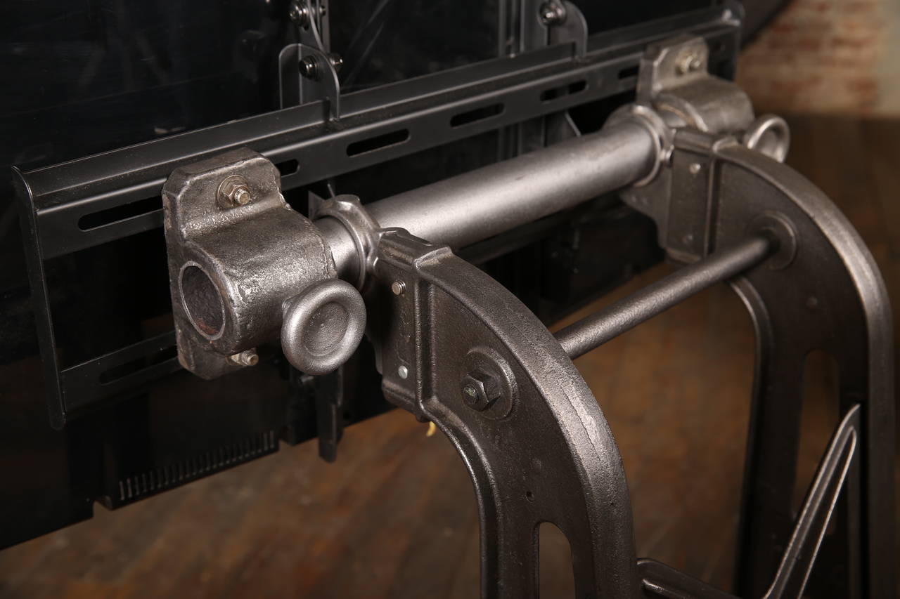 Flat Screen TV Stand Vintage Industrial Cast Iron Media Screen Display ...