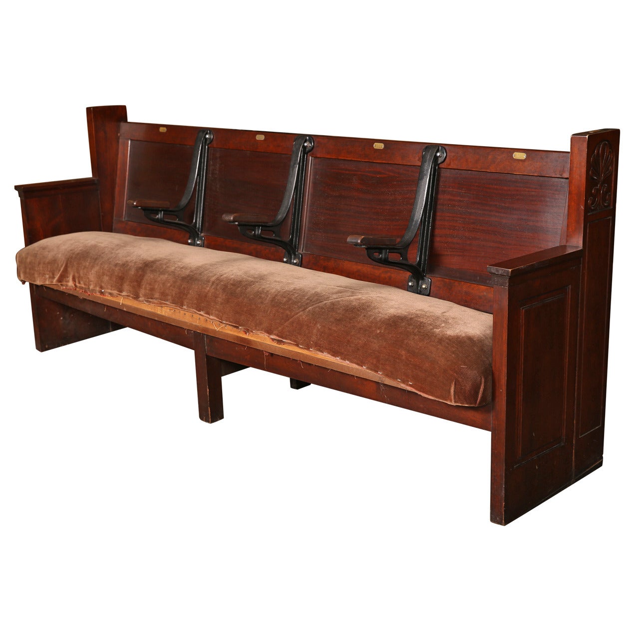Vintage Theater Section Bench at 1stDibs