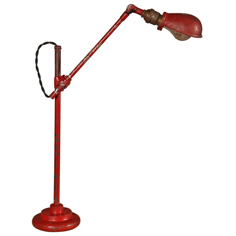Vintage Industrial, Adjustable O.C. White Desk Table Task Light Lamp ...