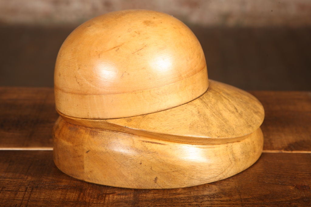 Vintage Industrial Wooden Hat Block at 1stDibs