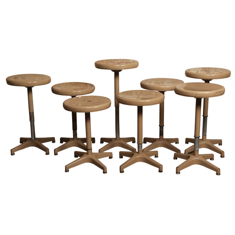 Original, Vintage Industrial, American Made Adj Laboratory Stool at 1stDibs