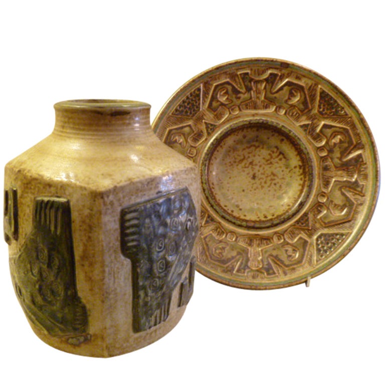 Large Jorgen Morgensen Stoneware Grouping at 1stDibs