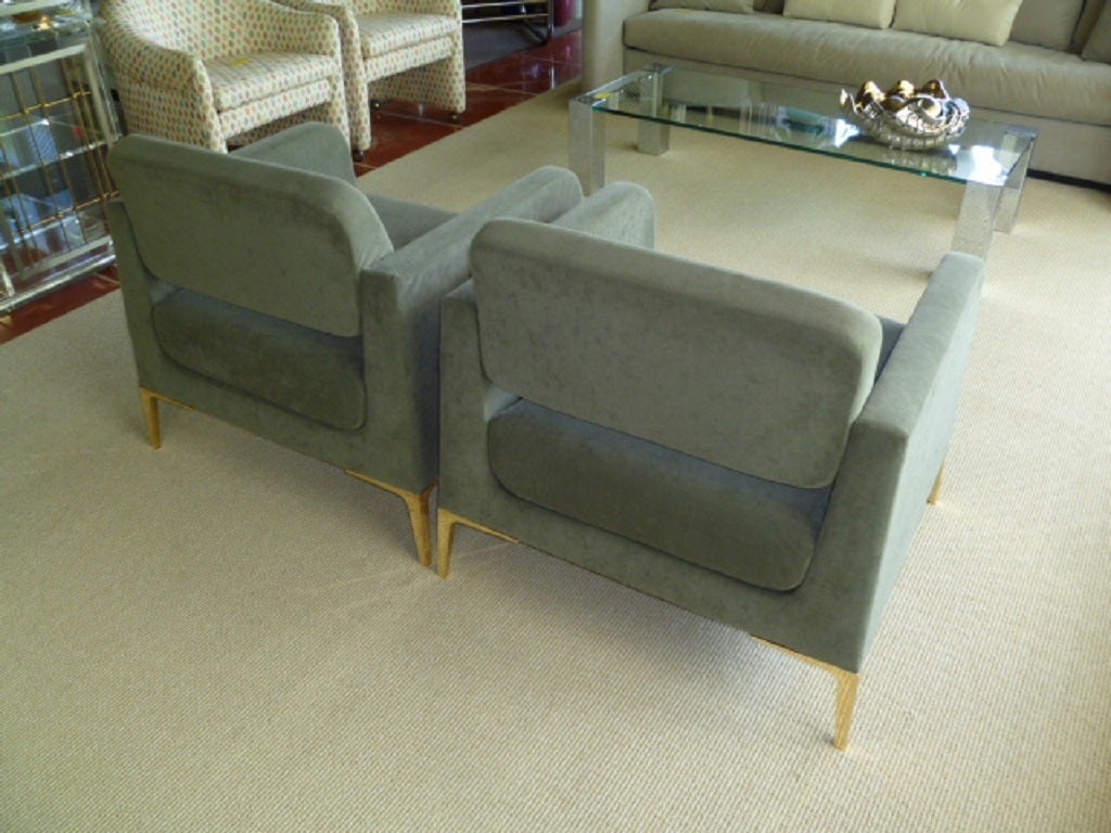 Pair Swank Modern Lounge Club Chairs by Loewenstein at 1stDibs