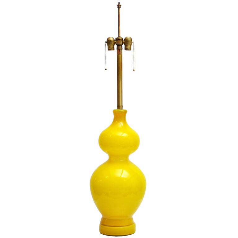 MARBRO YELLOW MURANO GLASS LAMP at 1stDibs