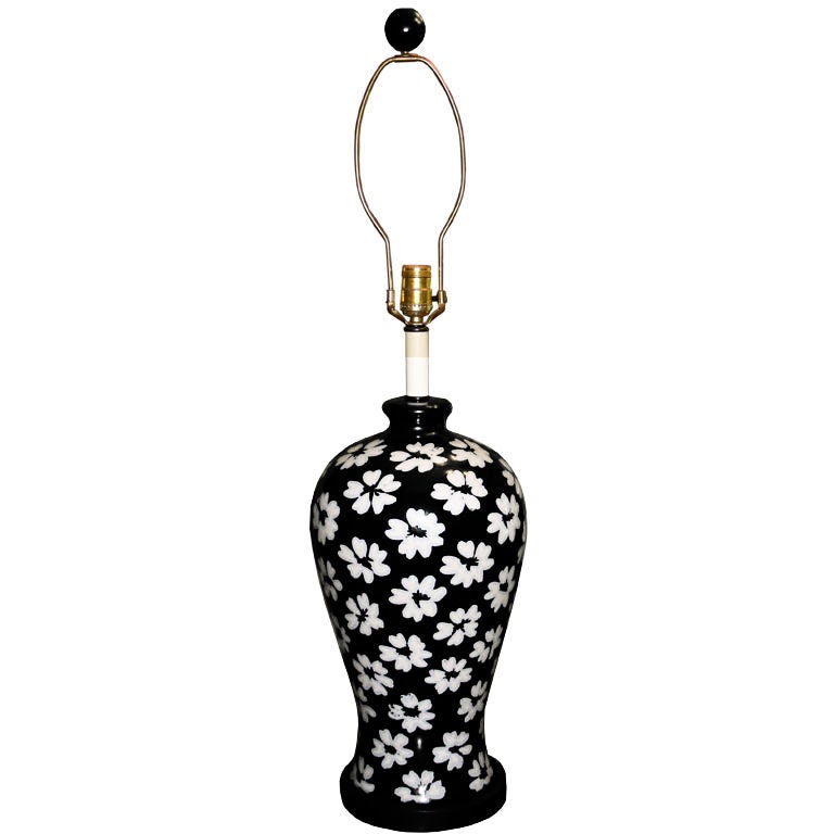 Black And White Daisy Lamp at 1stDibs